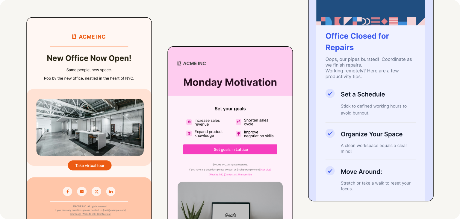 HTML Email Template Builder For Internal Communications by ContactMonkey