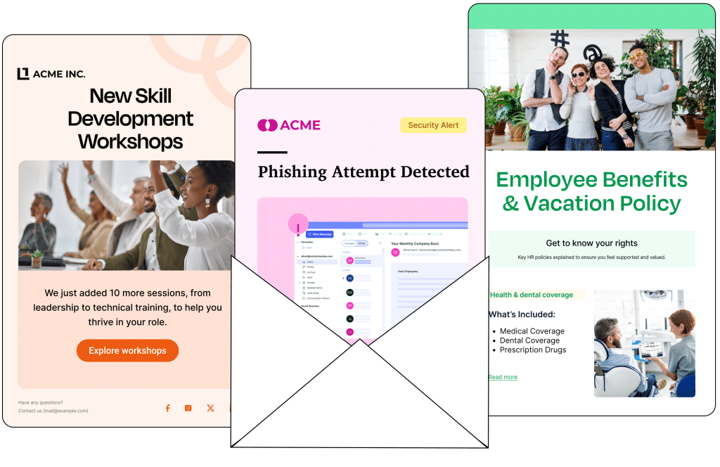 HTML Email Template Builder For Internal Communications by ContactMonkey